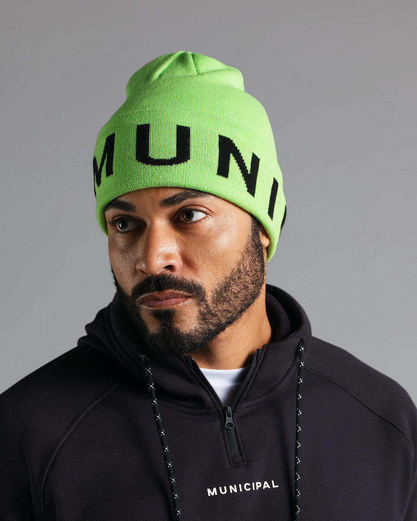 Big MUNICIPAL Beanie in Slime | MUNICIPAL