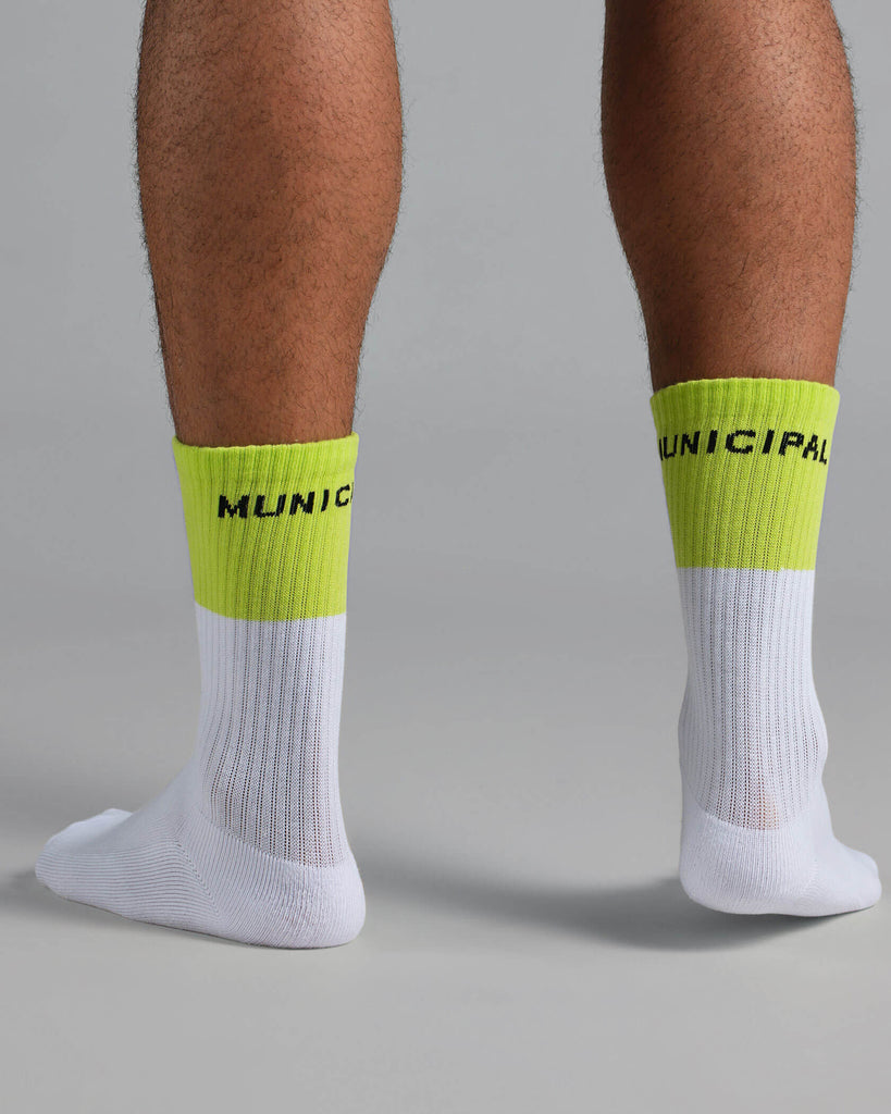 Drip Drop Socks in Slime / White | MUNICIPAL