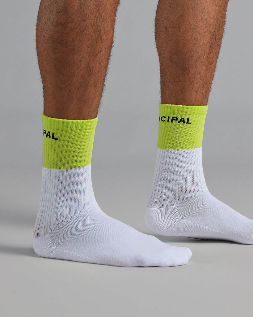 Drip Drop Socks in Slime / White | MUNICIPAL