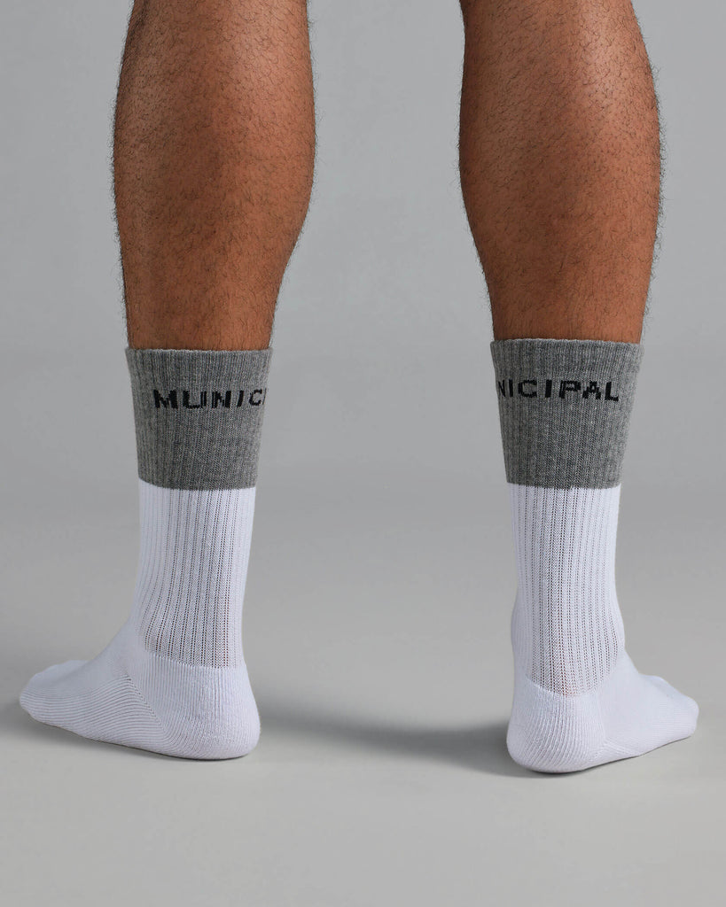 Drip Drop Socks in White / Athletic Gray | MUNICIPAL