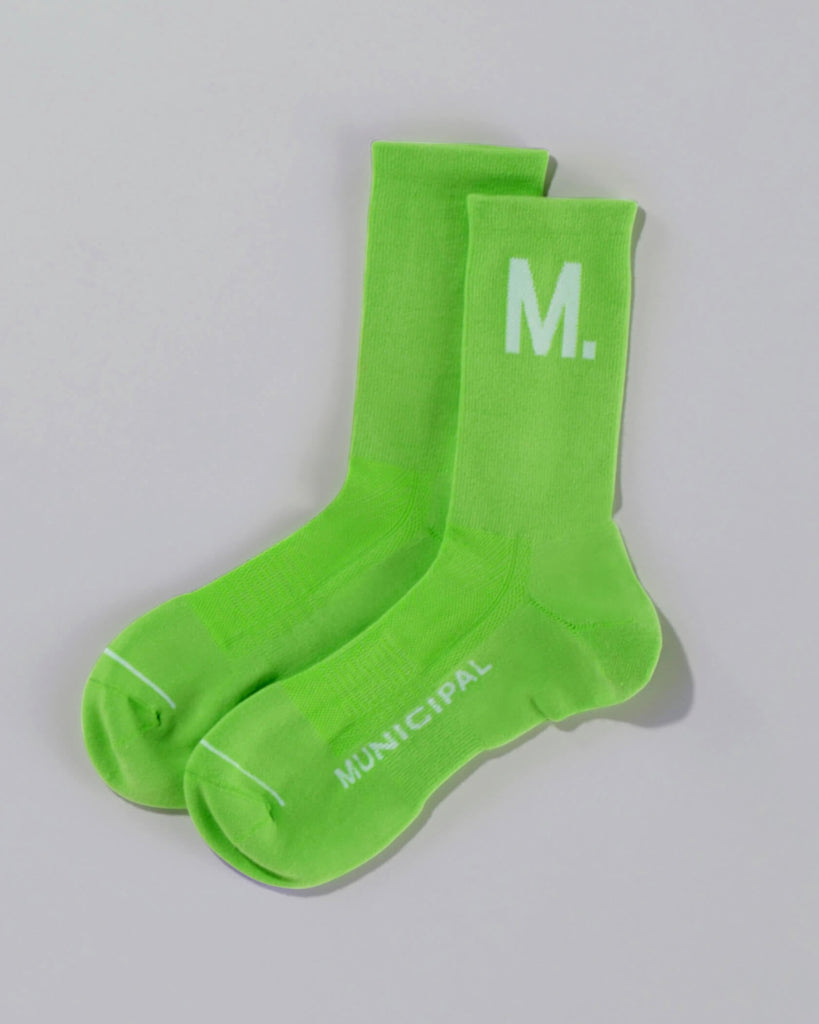 M. Crew Socks in Lime | MUNICIPAL