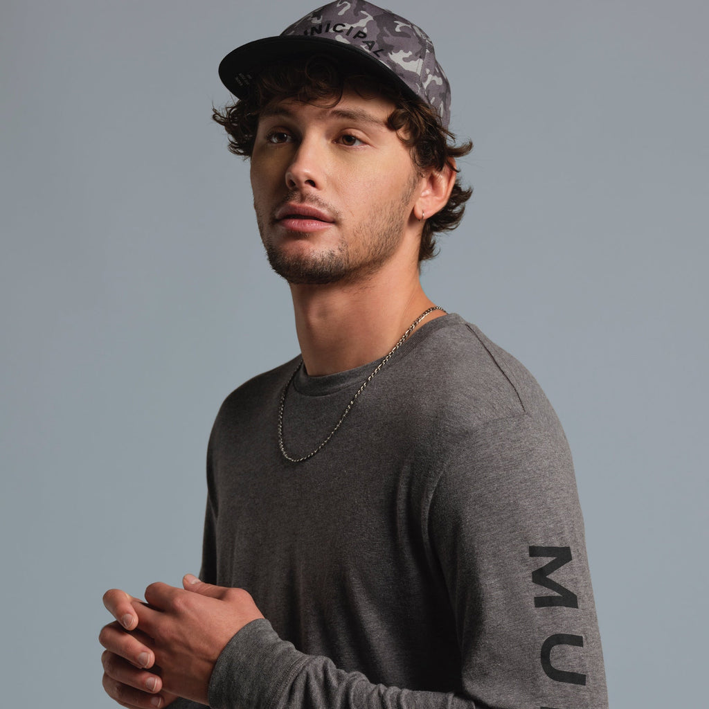 Milestone Stretch Twill Hat in Charcoal Camo | MUNICIPAL