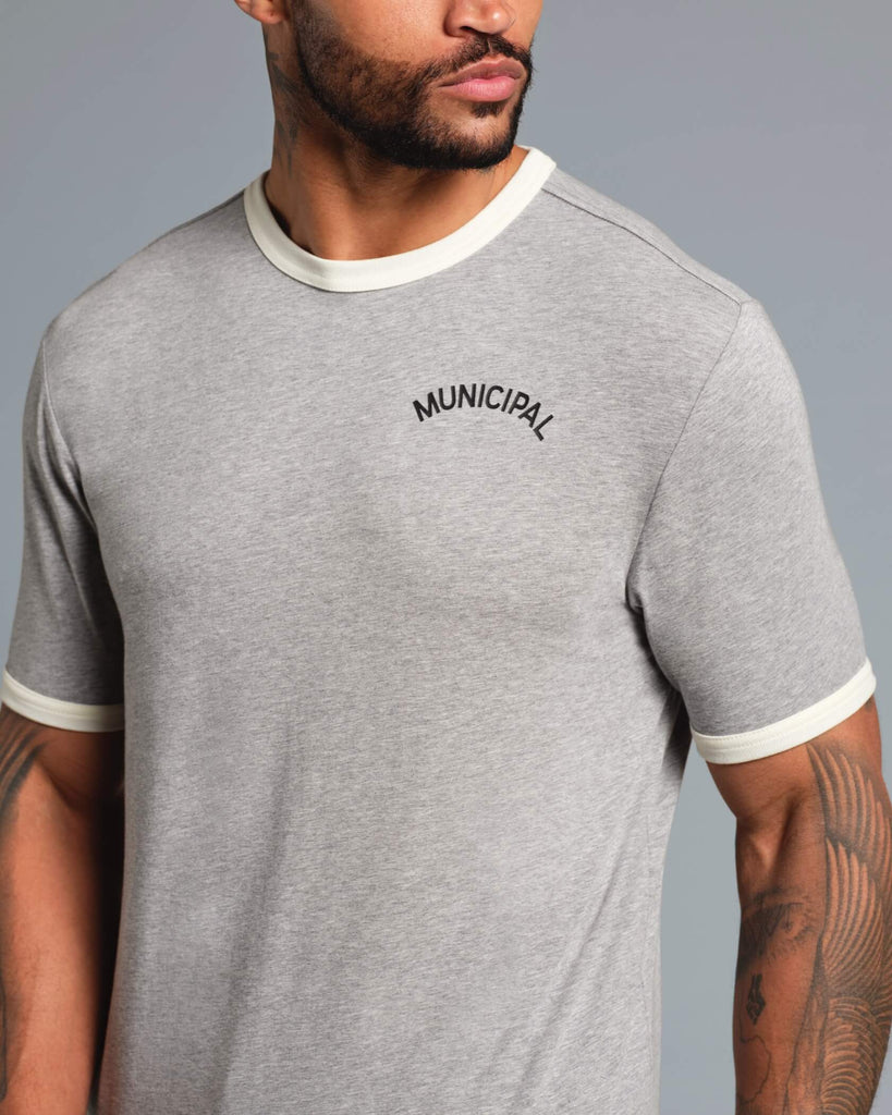 Varsity T-Shirt in Athletic Gray / White / Black | MUNICIPAL